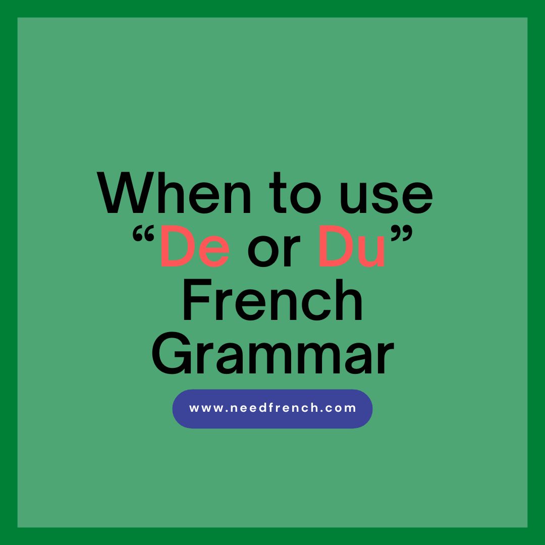 Grammar NeedFrench