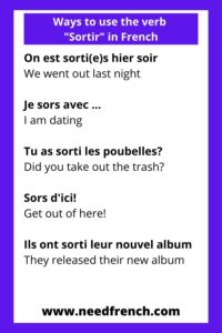 9 ways to use the verb "sortir" in French - NeedFrench