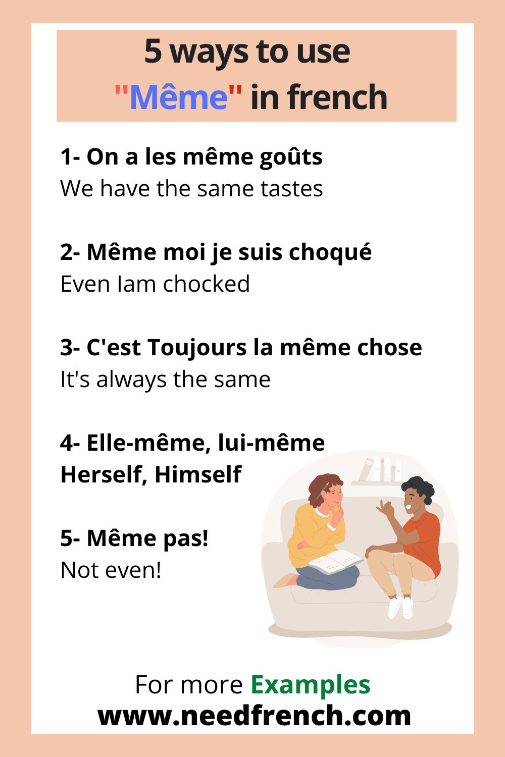 Ways to use "même" in French - NeedFrench
