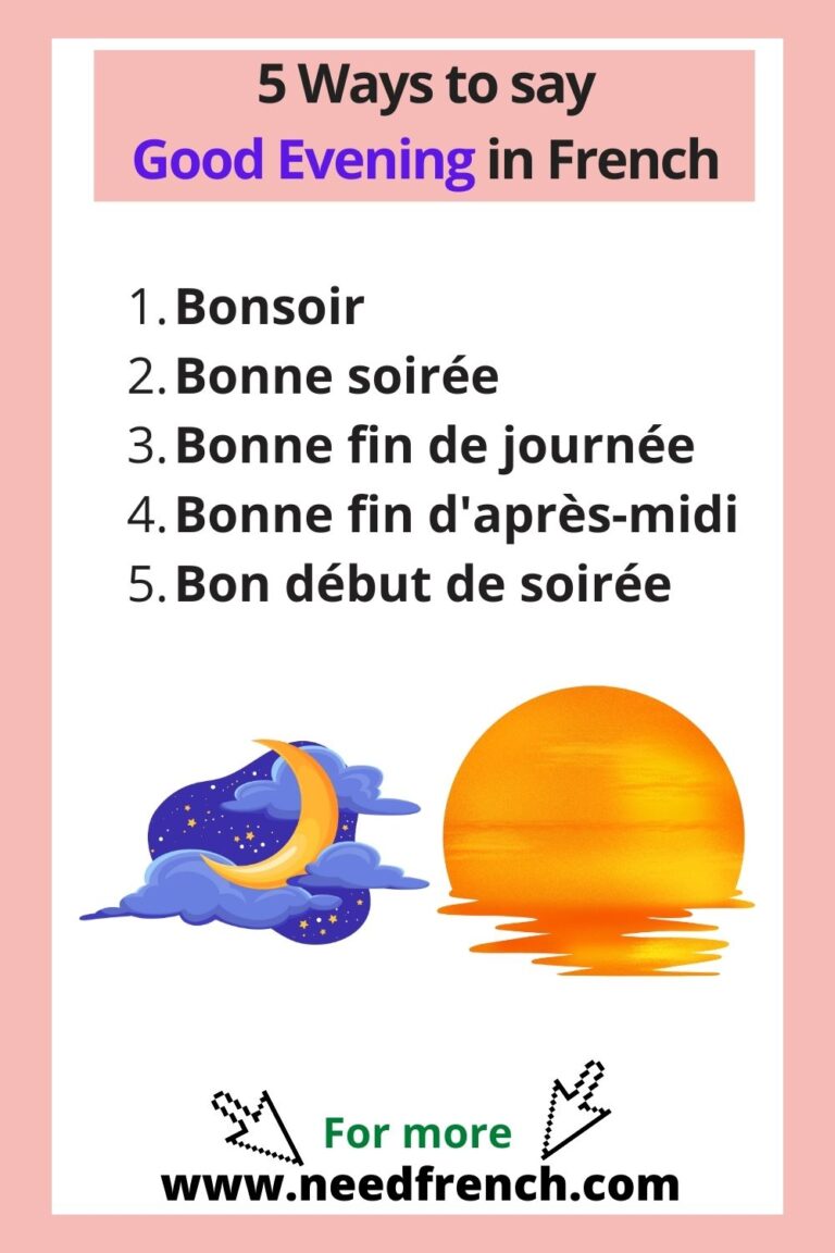 5 Ways to say Good Evening in French - NeedFrench