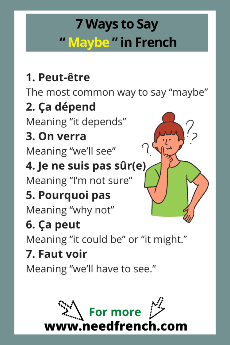 7 Ways to Say "Maybe" in French - NeedFrench