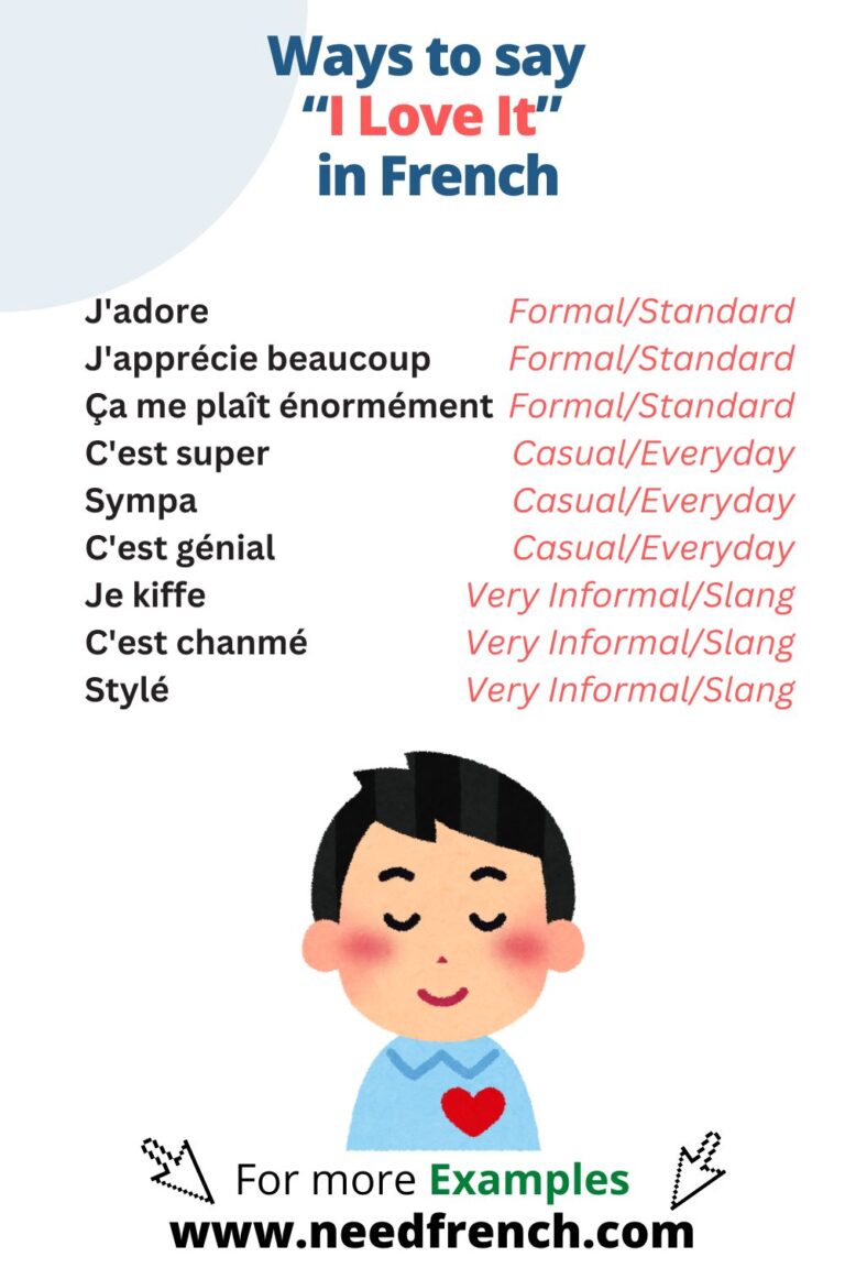 Ways to Say "I Love It" in French - NeedFrench