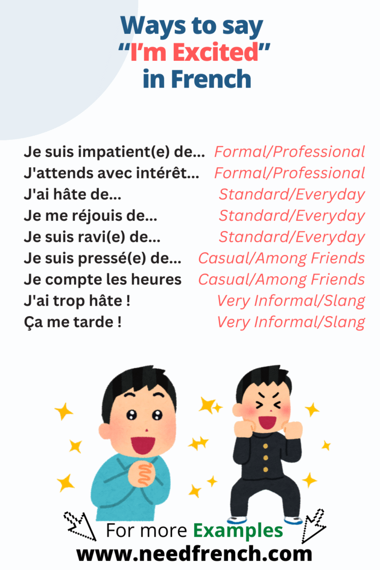 Ways to Say "I'm Excited" in French - NeedFrench